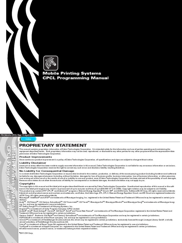 Zebra CPCL Programming Manual | PDF | Barcode | Universal Product Code