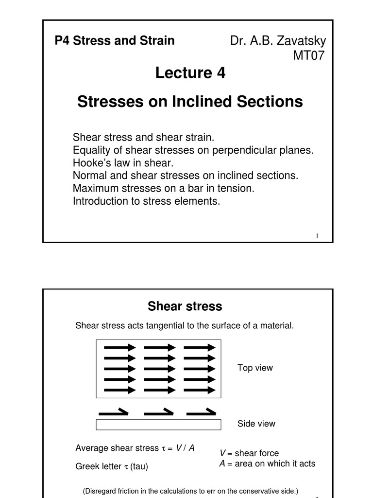 Inclined Stress | PDF | Shear Stress | Stress (Mechanics)