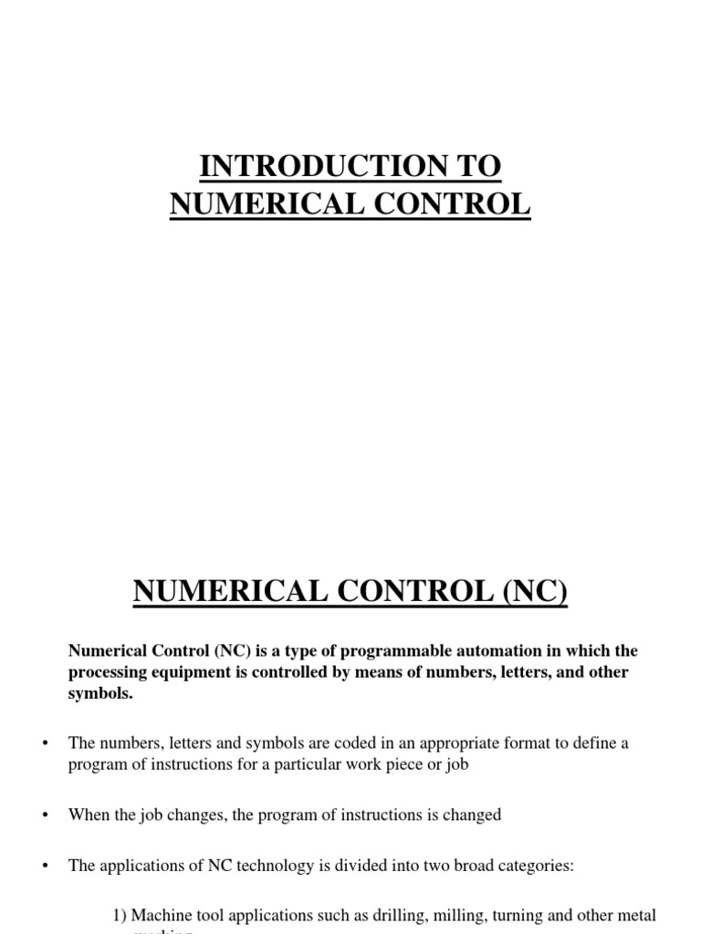 Introduction To Numerical Control | PDF | Numerical Control | Rotation ...