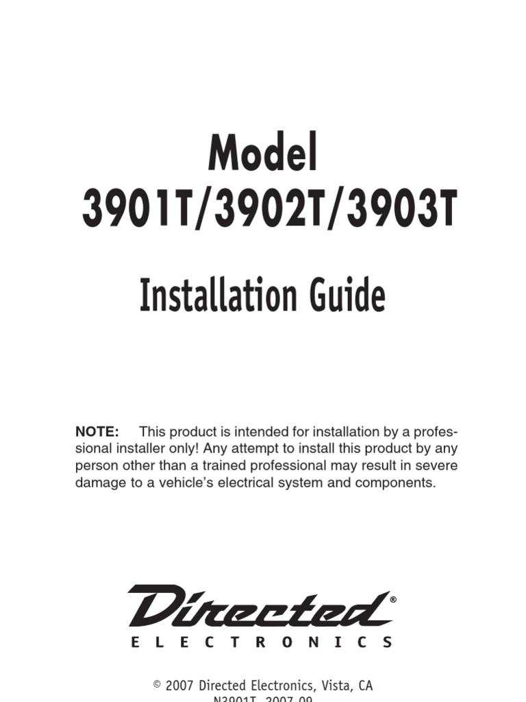 Model 3901T/3902T/3903T Installation Guide | PDF | Security Alarm ...