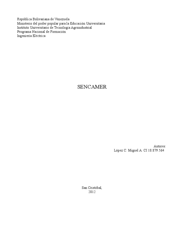 SENCAMER: Normas y Misión en Venezuela | PDF | Venezuela | Metrología