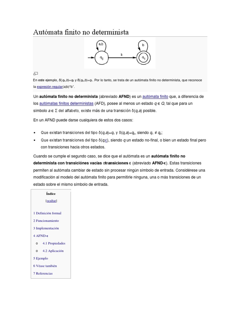 Introducción a AFND y AFND-ε | PDF | Modelos de computación | Teoría de ...