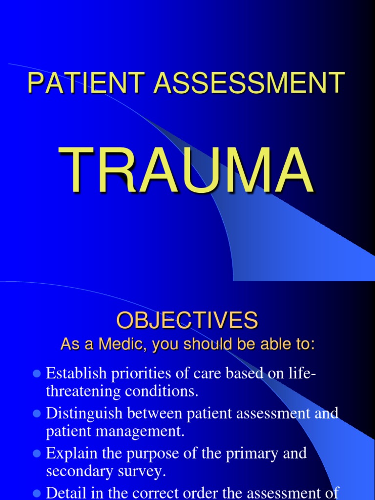 Patient Assessment Trauma | Download Free PDF | Major Trauma | Thorax