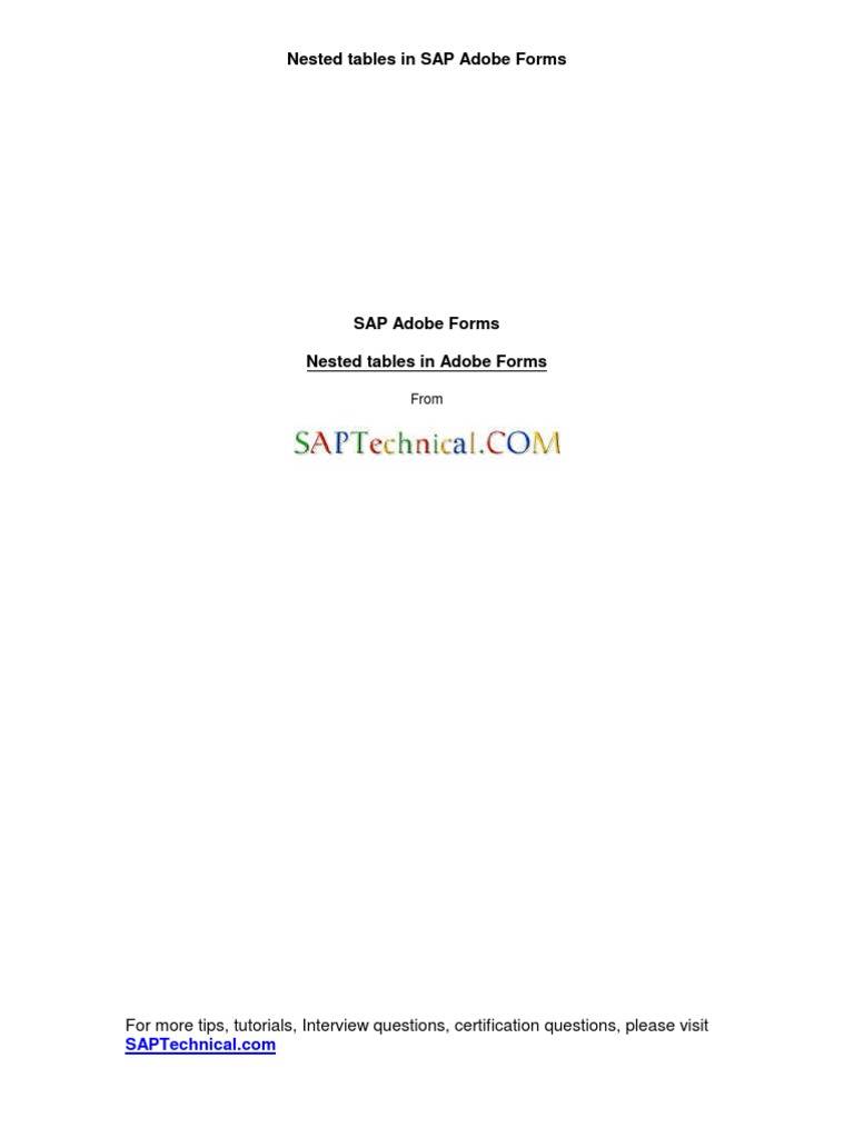 Nested Tables in SAP Adobe Forms | PDF | Parameter (Computer Programming) | Software Development