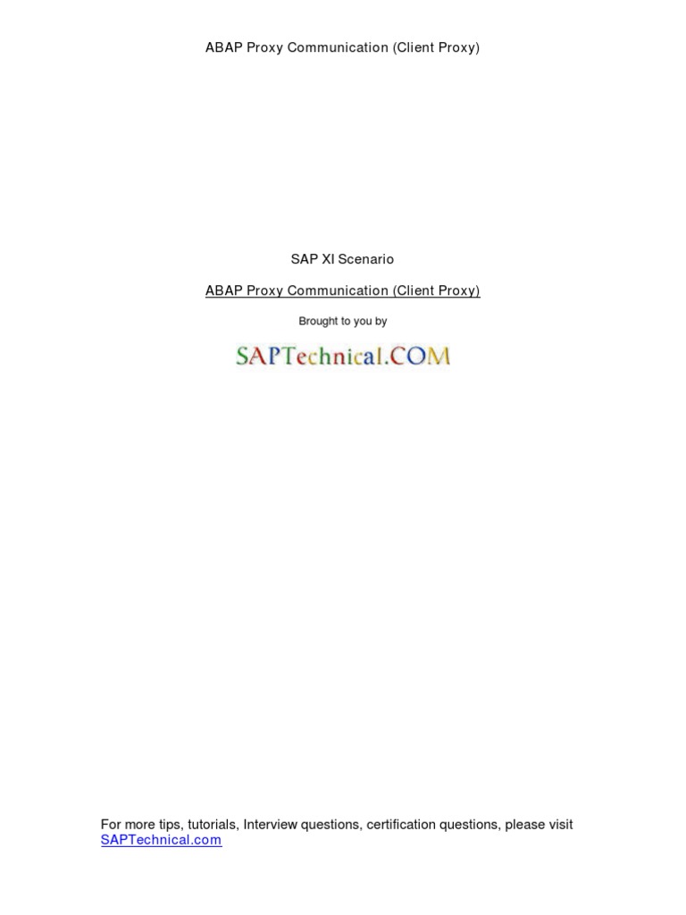 Sap Xi Abap Proxy Communication Client Proxy Pdf Proxy Server Java Programming Language 3219