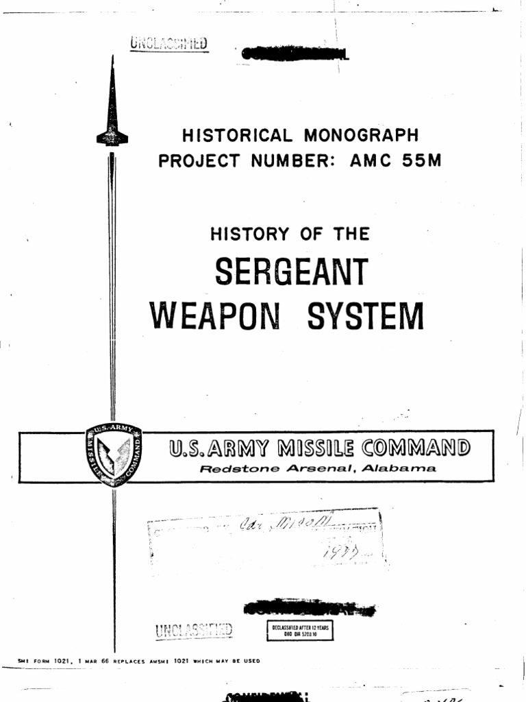 History of The Sergeant Weapon System | PDF | V 2 Rocket | Military ...