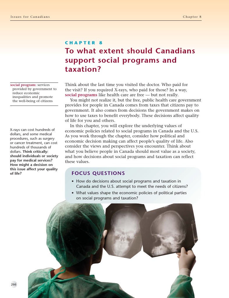 Issues in Canada CH 8 Textbook | PDF | Taxes | Welfare
