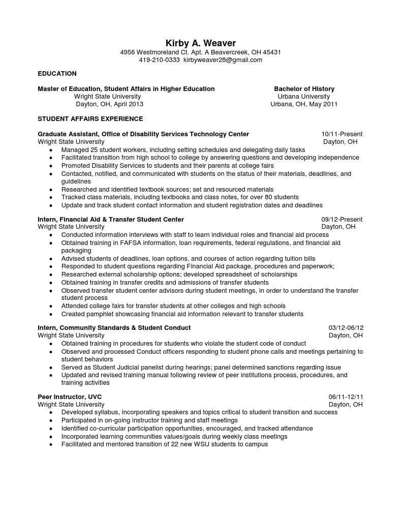 Kirby A Weaver Master Resume | PDF | Student Financial Aid In The ...