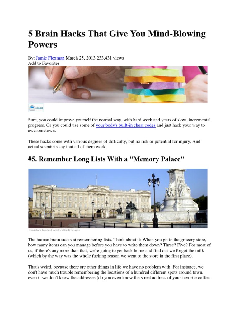 5 Brain Hacks That Give You Mind | PDF | Memory | Cognition