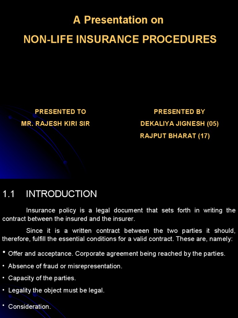 Non-Life Insurance Procedures Overview | PDF | Insurance | Insurance Policy