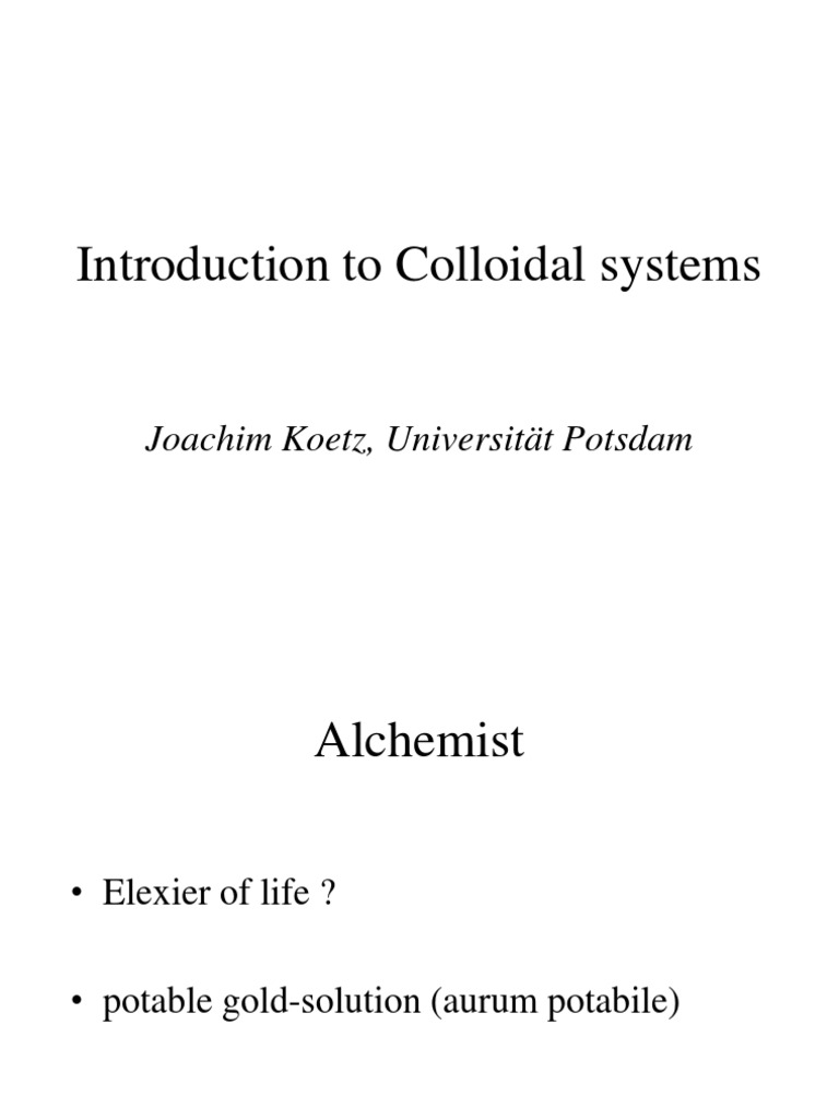 Lecture Script Polymer Sci I Introduction Colloidal Systems | PDF | Colloid | Particle