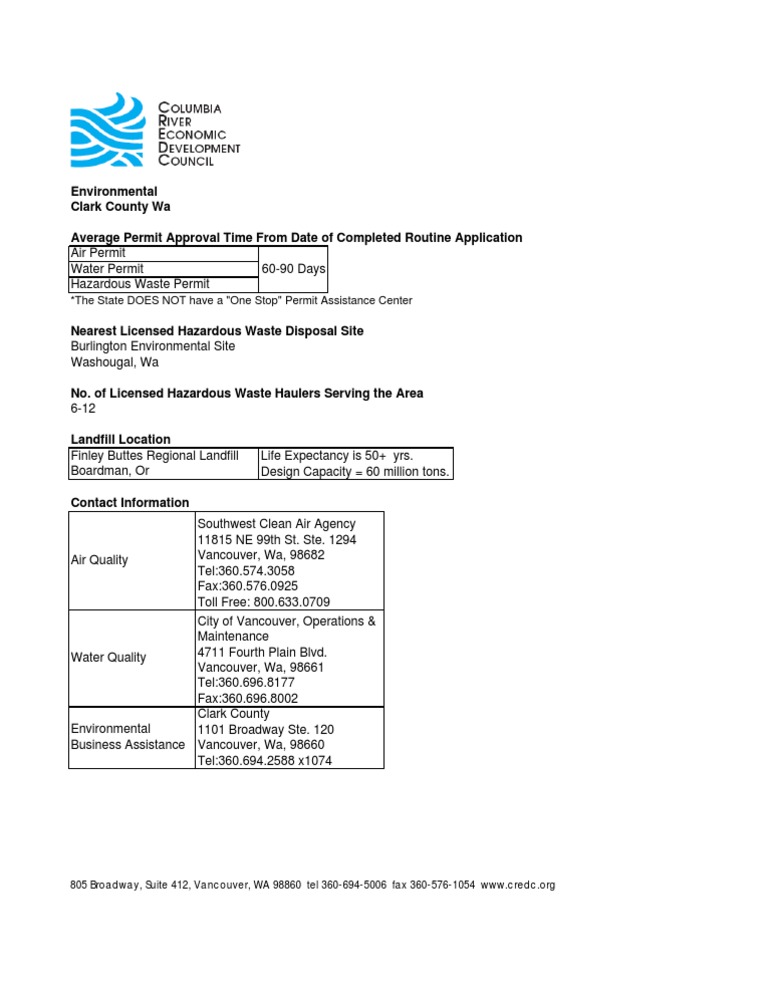 Clark County Environmental Permit Guide | PDF | Technology & Engineering