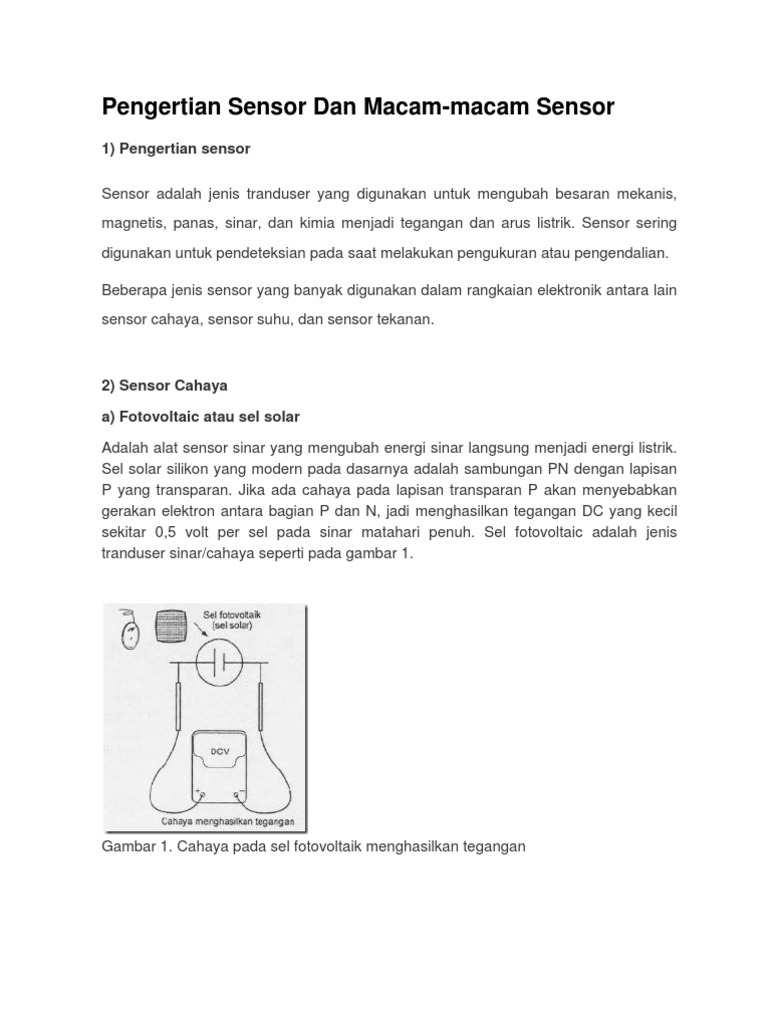 Pengertian Sensor Dan Transduser | PDF