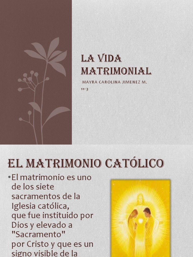 La Vida Matrimonial | PDF | Matrimonio | Sacramentos