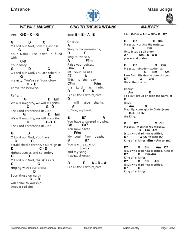 Catholic Songs Guitar Chords
