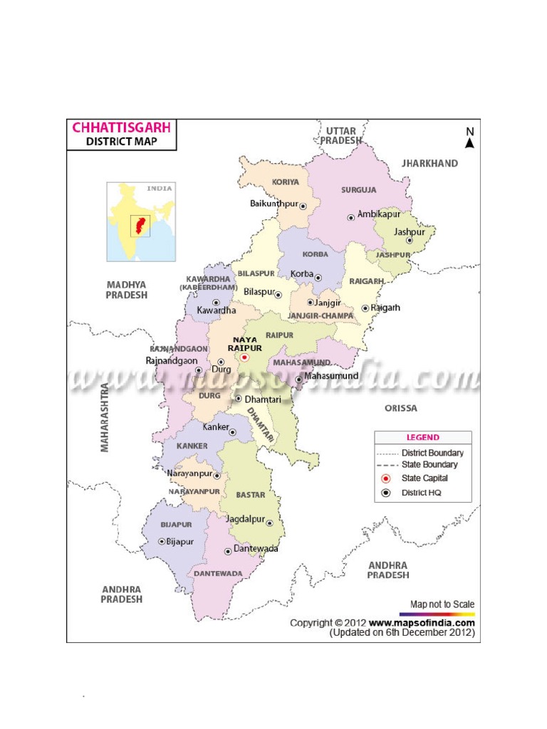 Chhattisgarh Districts Overview Map | PDF
