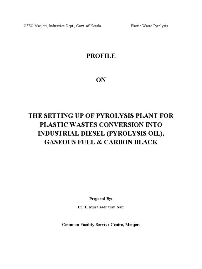 Plastic Waste Pyrolysis | PDF | Pyrolysis | Plastic