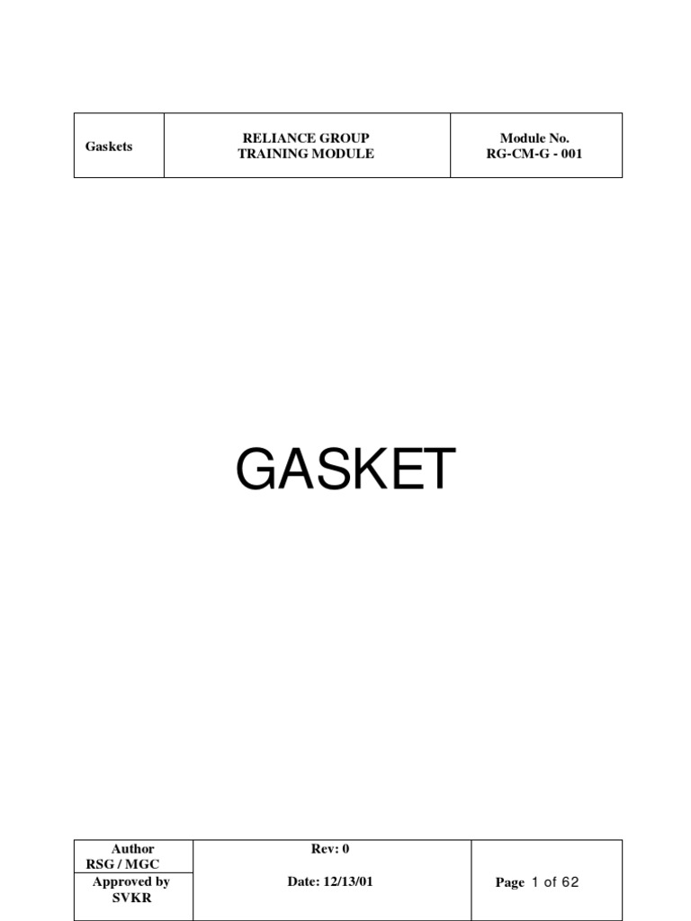 Gaskets PDF | Download Free PDF | Corrosion | Mechanical Engineering