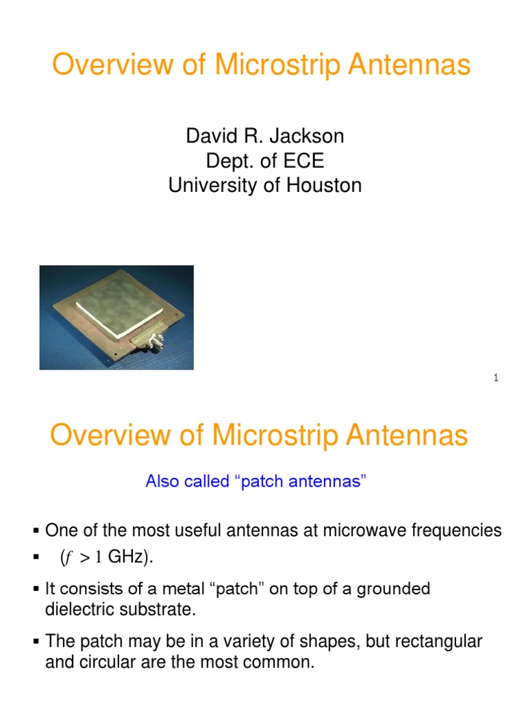 Microstrip Patch Antenna Overview | PDF | Antenna (Radio) | Wireless