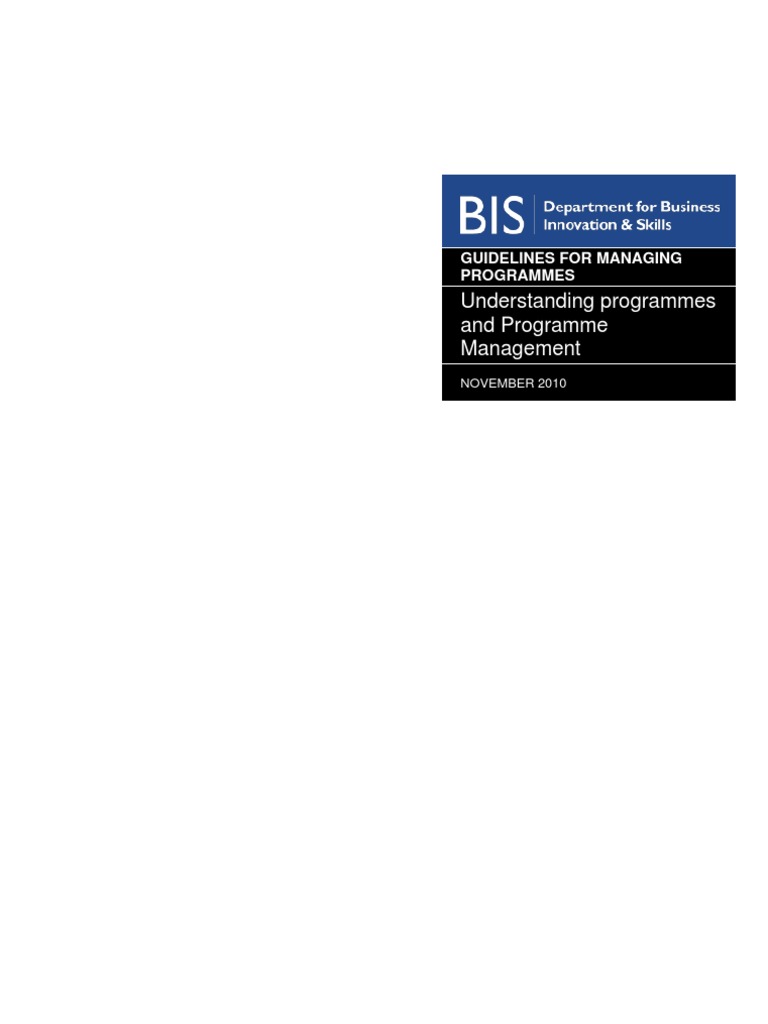 Guidelines For Programme Management | PDF