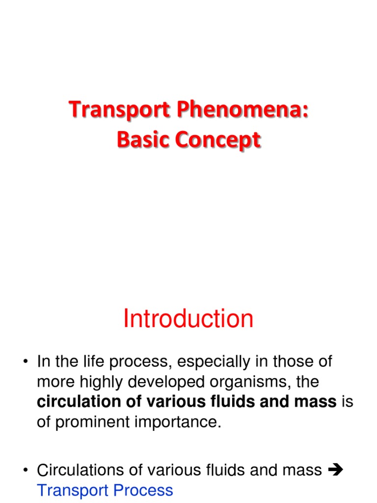 Transport Phenomena - Basic Concept | PDF | Transport Phenomena | Fluid ...
