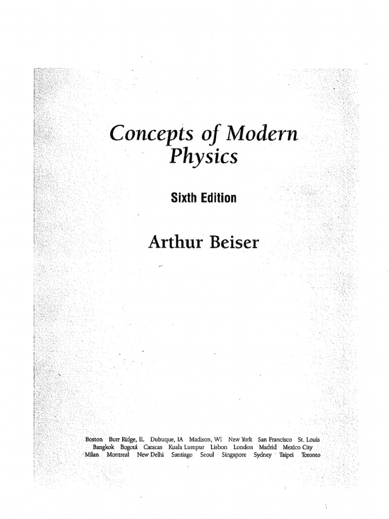 Concepts of Modern Physics - Arthur Beiser | PDF