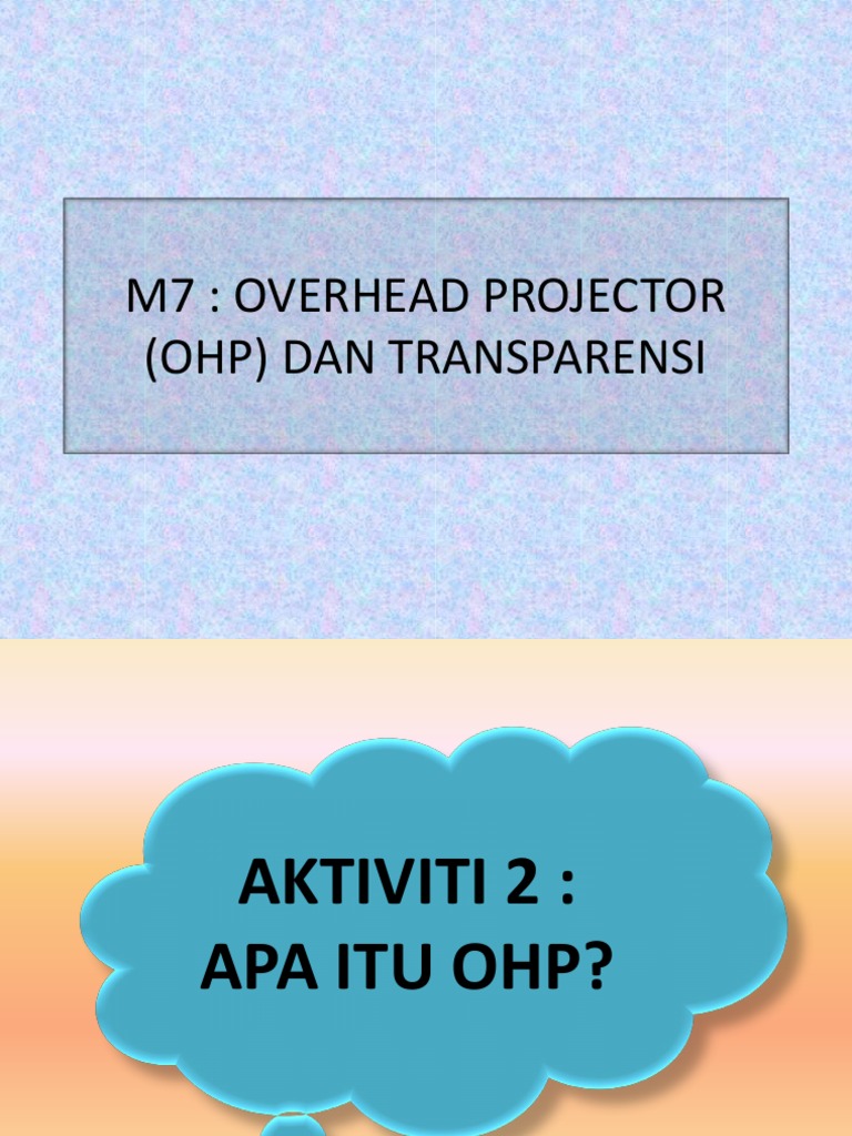 Overhead Projector (Ohp) | PDF