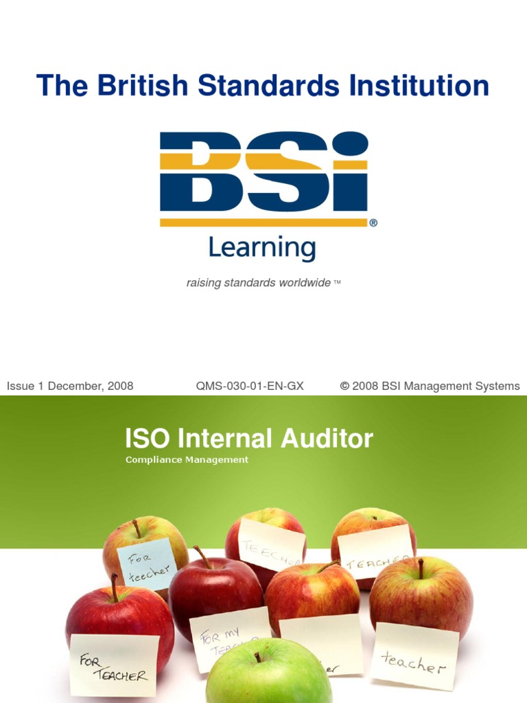 The British Standards Institution | Download Free PDF | Auditor's ...