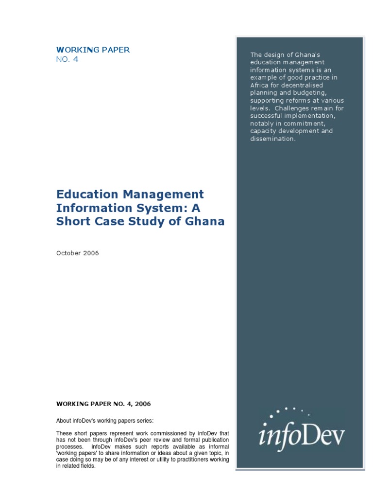 Working Paper 04 - EMIS Case Study Ghana | PDF | Census | Test (Assessment)