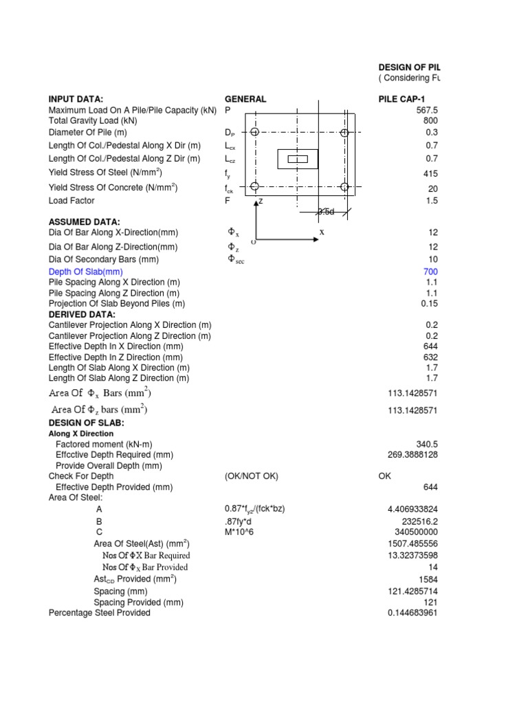 Pile Cap Design (4-Piles) | PDF | Deep Foundation | Economic Sectors