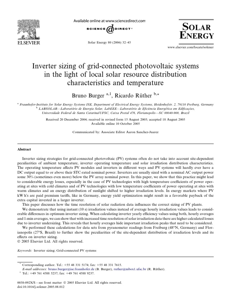 Optimizing Grid-Connected Photovoltaic System Design Through Proper ...