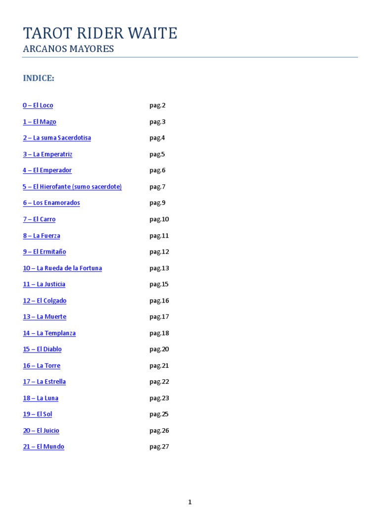 Arcanos Mayores | PDF | Tarot | Amor