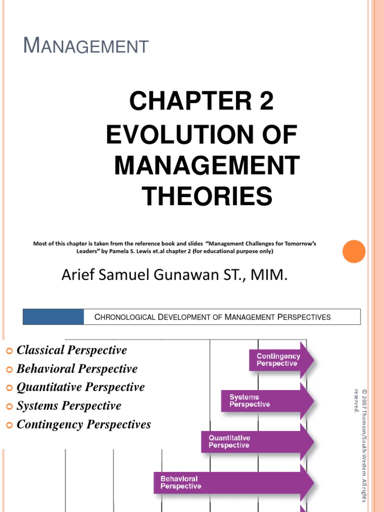 Management Chapter 2 - Evolution of Management Theories | PDF ...