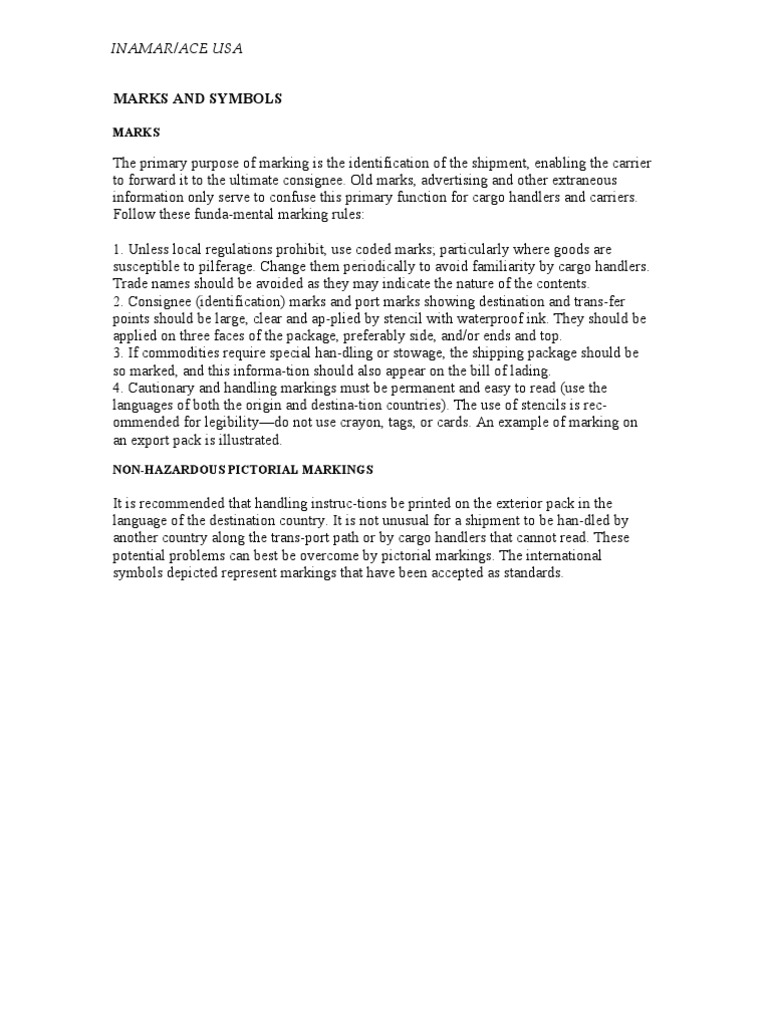 Shipping Marks and Hazardous Labels Guide | PDF | Dangerous Goods | Cargo