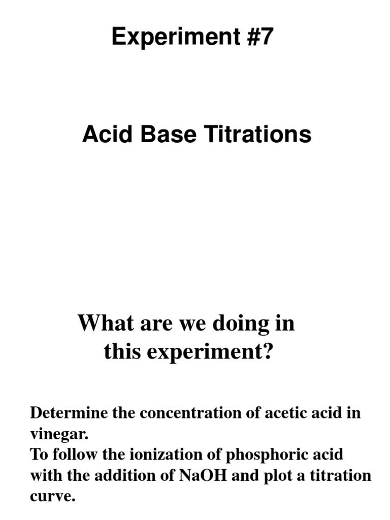 Acid Base Titration Experiment Analysis | PDF | Acid | Titration