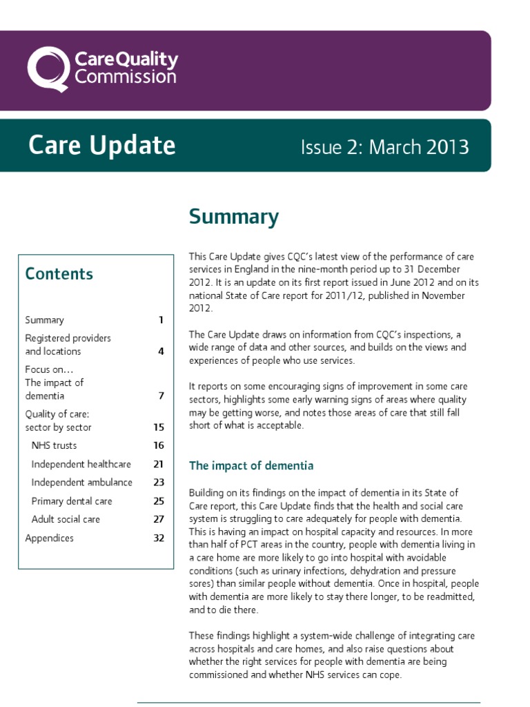 CQC Care Update Issue 2 | PDF | National Health Service | Emergency ...