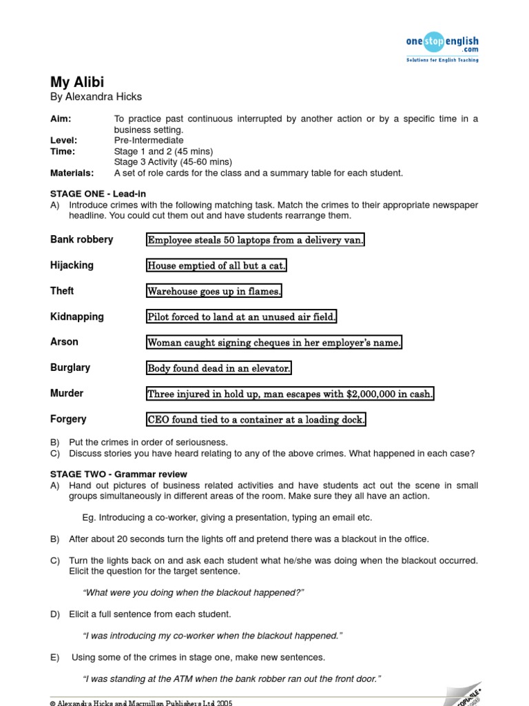 Alibi Teachers Notes | PDF | Crime & Violence | Crime Thriller