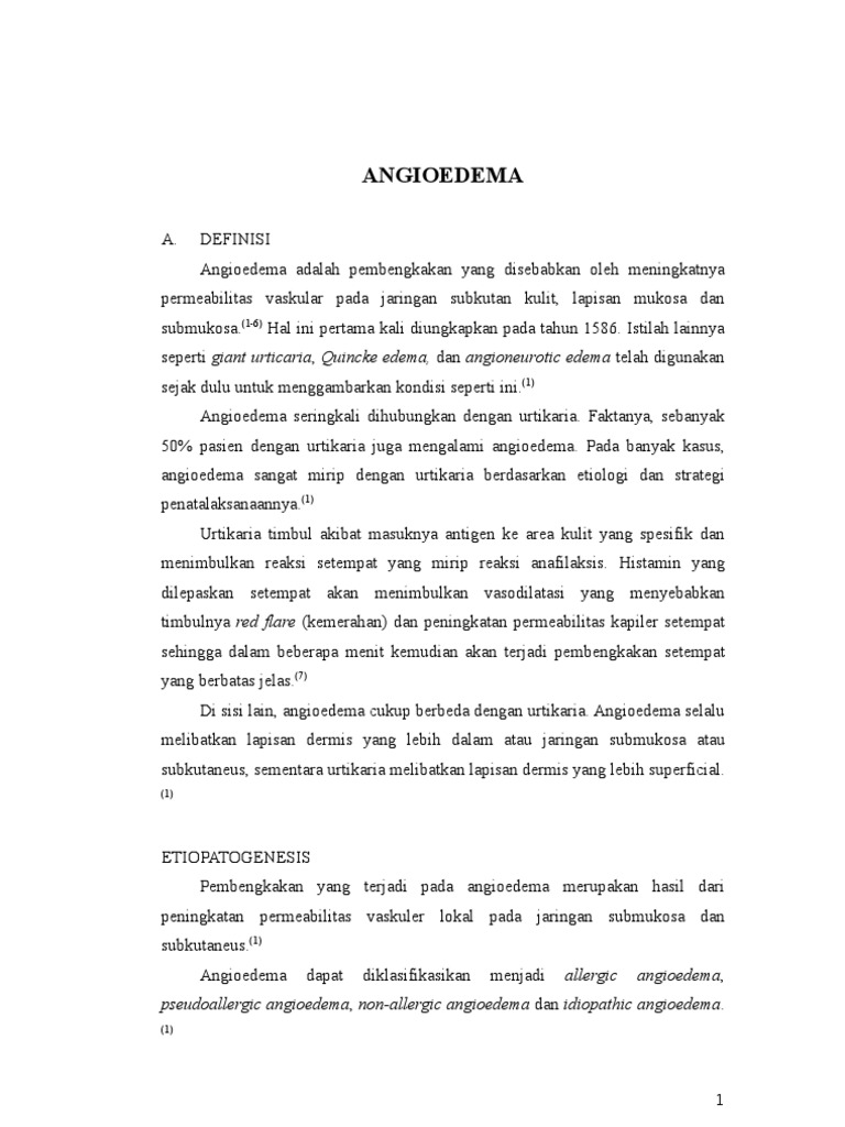 ANGIOEDEMA | PDF