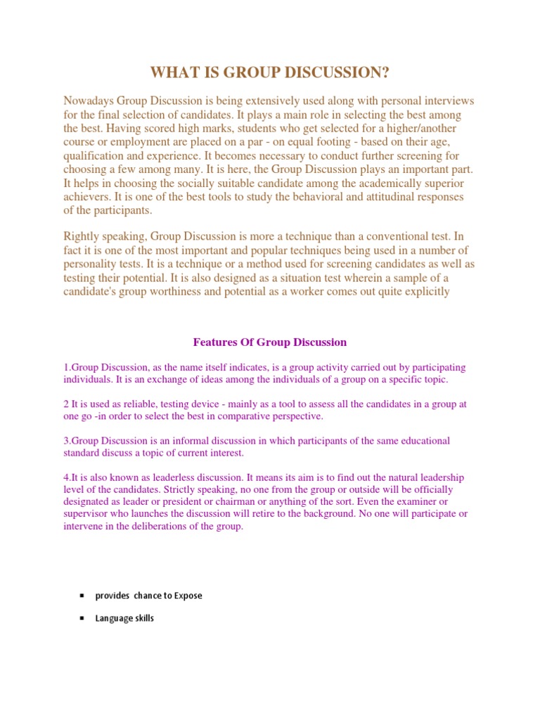 What Is Group Discussion | PDF | Conversation | Educational Technology