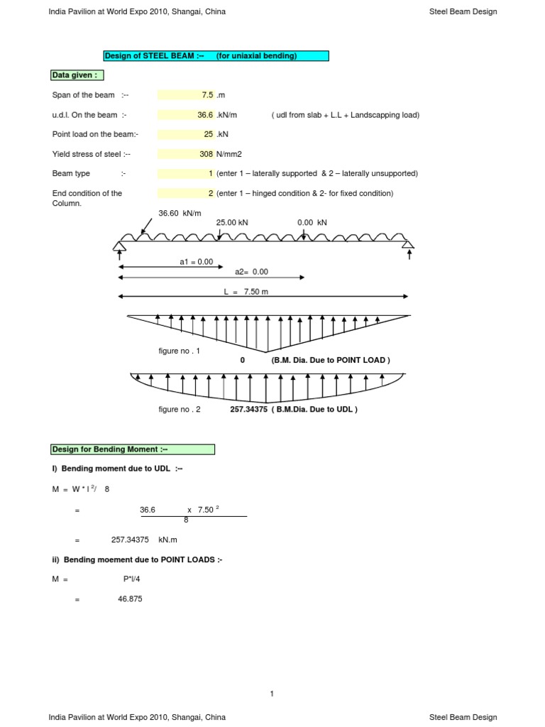 Steel Beam Design | PDF | Bending | Beam (Structure)