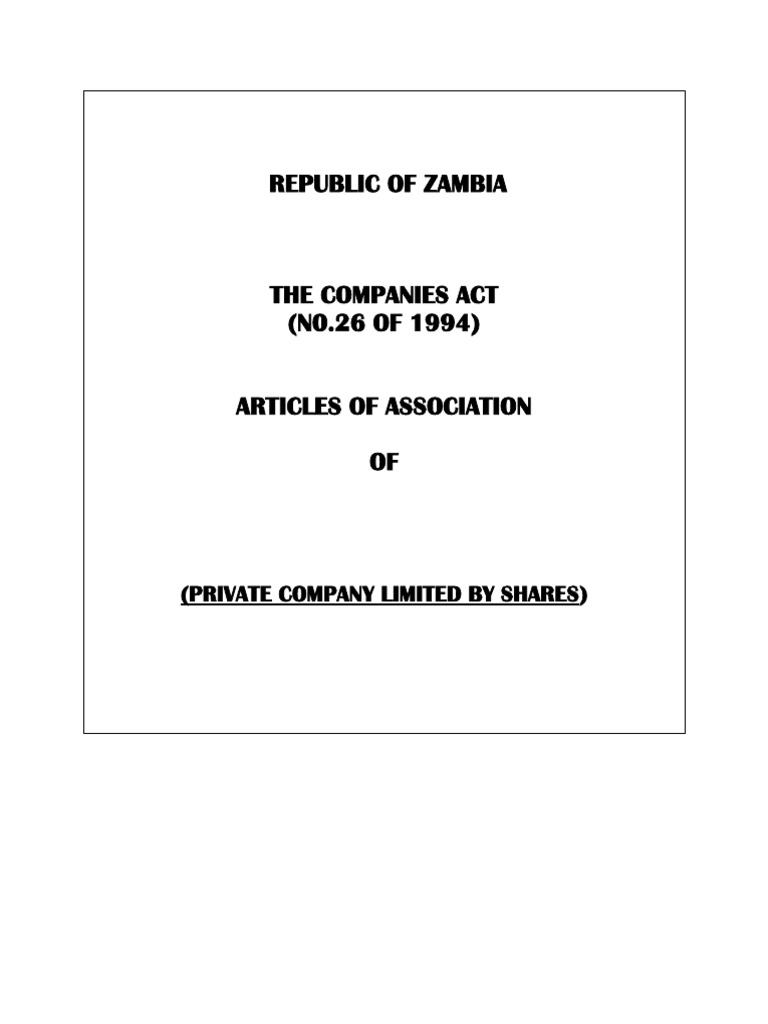 Standard Articles of Association | Download Free PDF | Dividend | Proxy ...