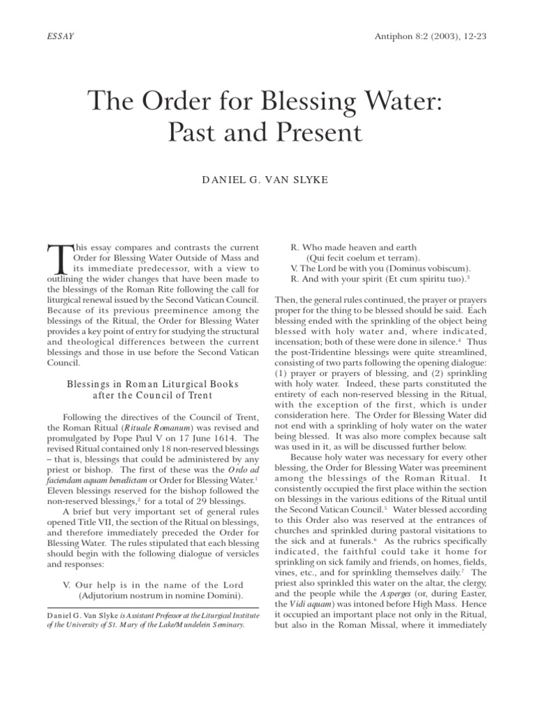 Blessing Water in Roman Rite Changes | PDF | Religion & Spirituality
