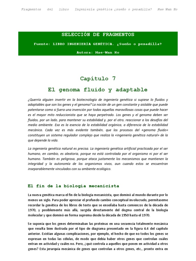 4 Genoma Fluido Mae Wan Ho | PDF | Gene | Elemento transponible