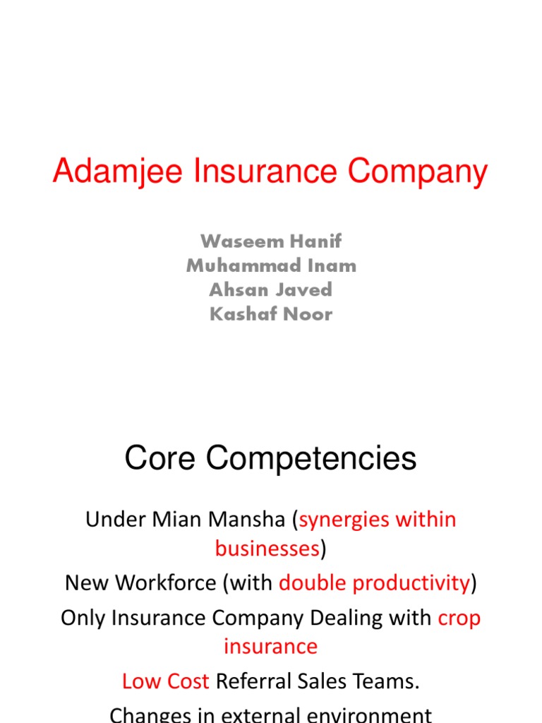 Adamjee Insurance Company Presentation | PDF