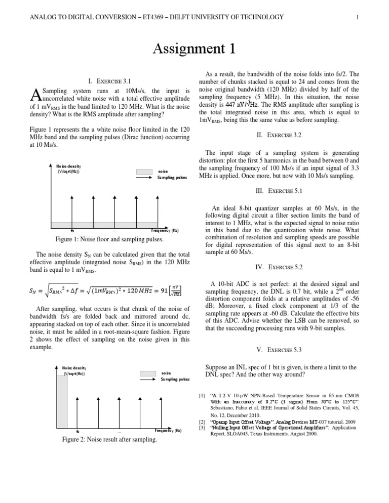 HW1 Mod | PDF | Sampling (Signal Processing) | Analog To Digital Converter