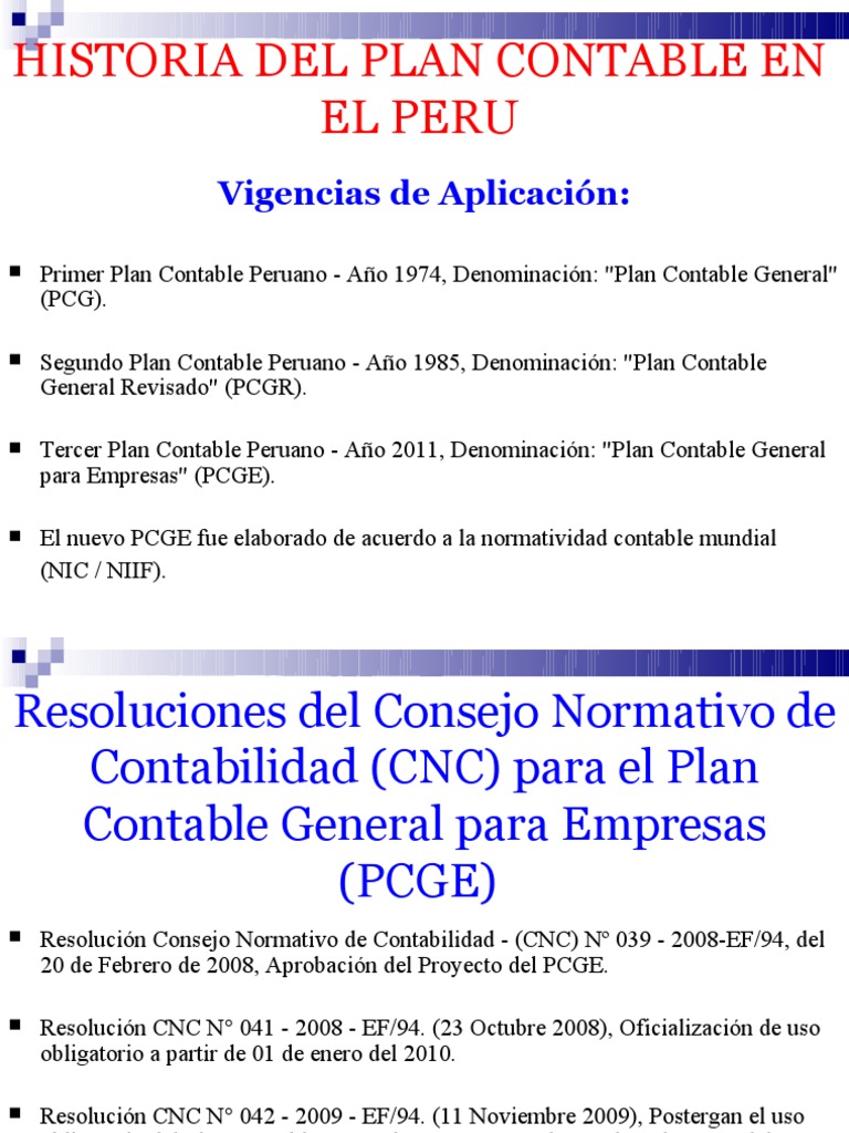La evolución del sistema contable en el Perú: del primer Plan Contable ...