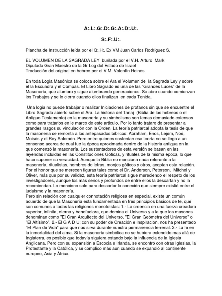Volumen de La Ley Sagrada | PDF | Masonería | Monoteísmo