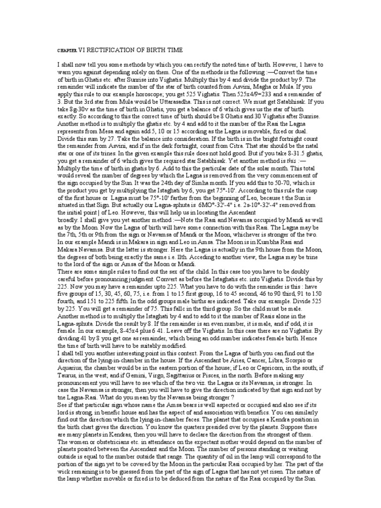 Rectification of Birth Time | PDF | Divination | Esoteric Cosmology