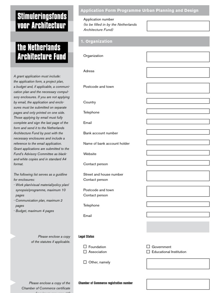 SFA ApplicationFormProgrammeUrbanPlanning English | PDF | Netherlands ...