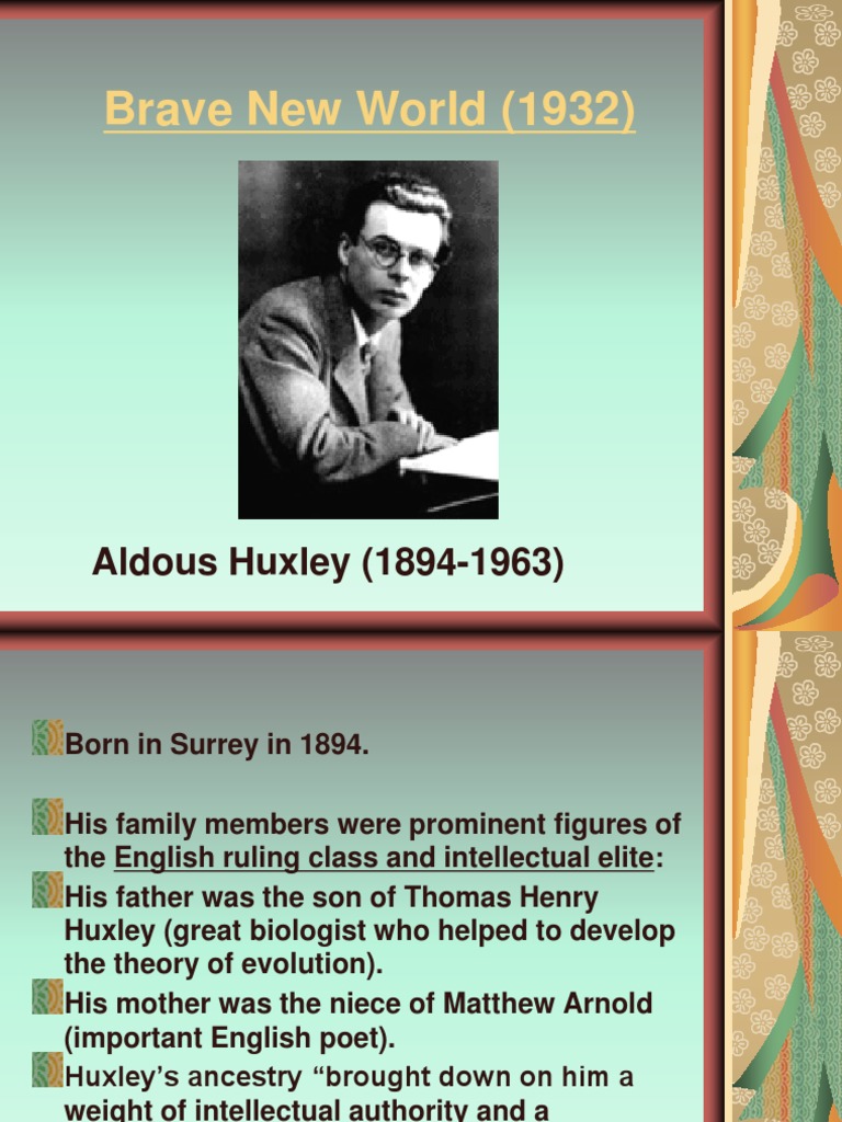 Brave New World (1932) : Aldous Huxley (1894-1963) | PDF | Dystopia ...